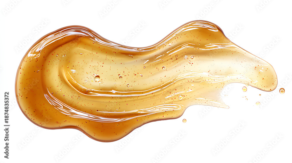 Grease stain with semi-transparent oil texture, isolated on a white ...