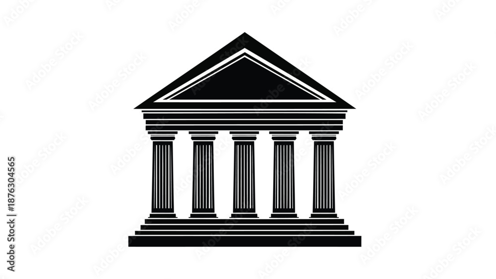 Vector de Stock Classic ancient greek temple building with columns and ...