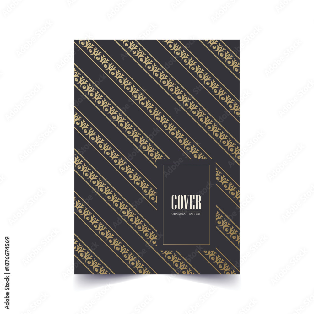 Ornate Diagonal Striped Ornament Pattern for Book Cover Template Design ...