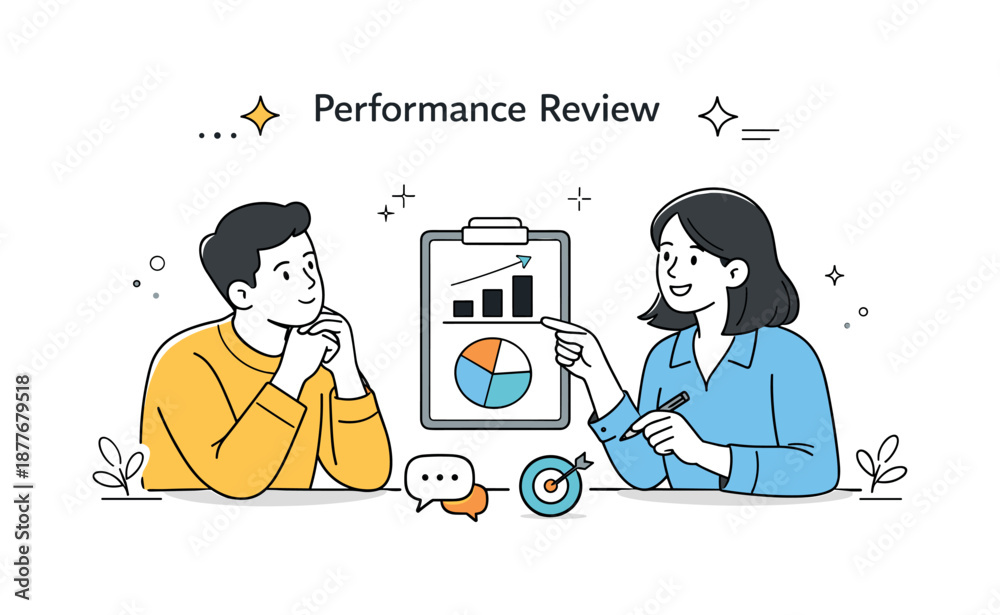 Open Performance Review. Performance review conversation. Employee ...