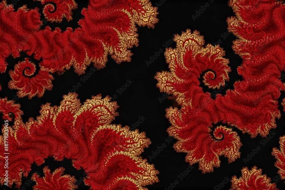 Ilustración de Stock Seamless Pattern of Stylized Fractals and ...