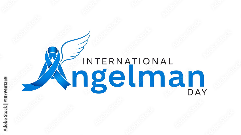 International Angelman Day Awareness Ribbon with Wings - Symbol for ...