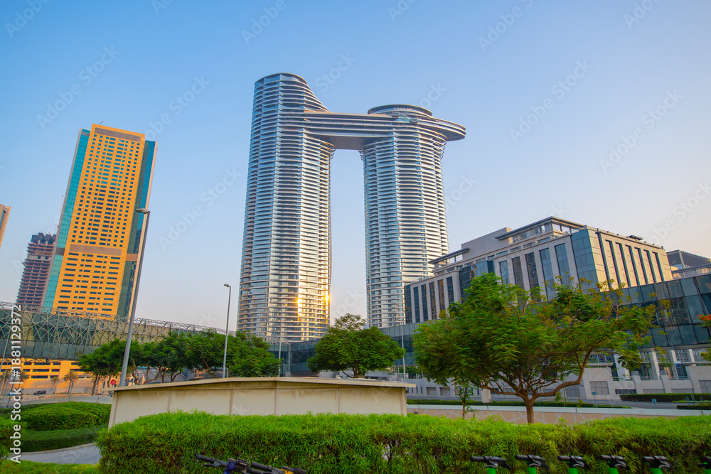 Address Sky View Towers building is a post modernism style skyscraper ...