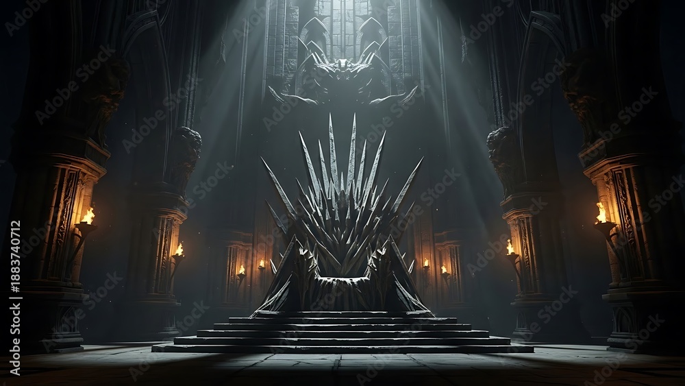 The magnificent seat of sovereign power in a grand, ancient hall ...