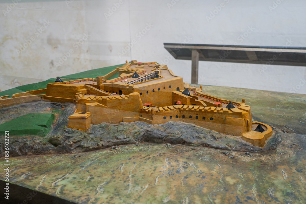 Foto de Stock Scale model of the Castillo San Felipe del Morro, an ...