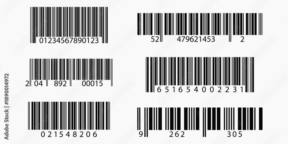 EAN barcode label set. Linear codes for product marking and retail ...