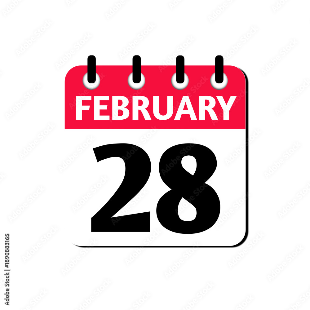 Stock-Illustration „February 28 Day Calendar Vector Icon Perfect for ...