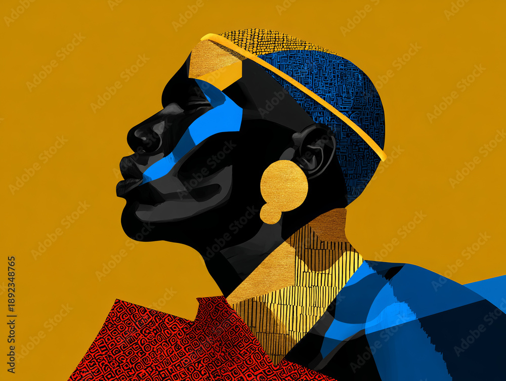 Dignified colonial south african ancestral figure profile man with ...
