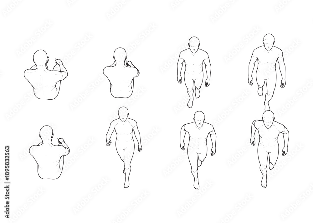 CAD People Vector Set – Minimal Line Human Figures for Architecture ...
