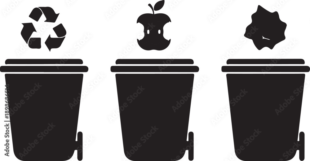 Image vectorielle Stock Waste management icons for recycling compost ...