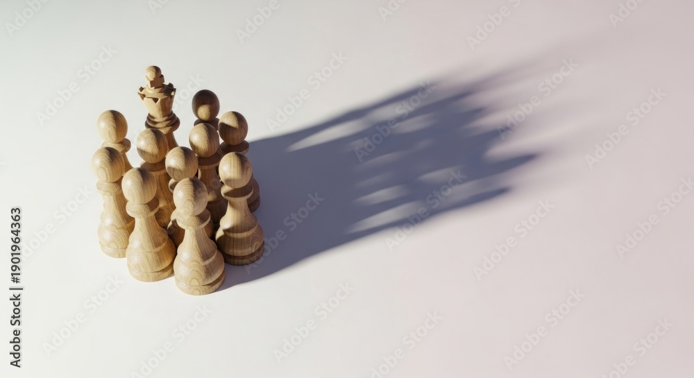 Strategic chess team with powerful leader and loyal pawns symbolizing ...