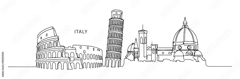 Italy historical landmarks featuring Colosseum, Leaning Tower of Pisa ...