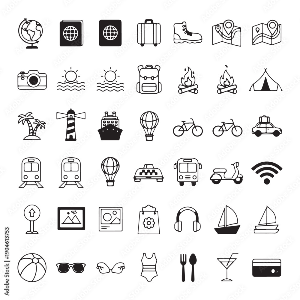 Basic ui icon set, user interface outline icons, app web symbols, ui ux ...
