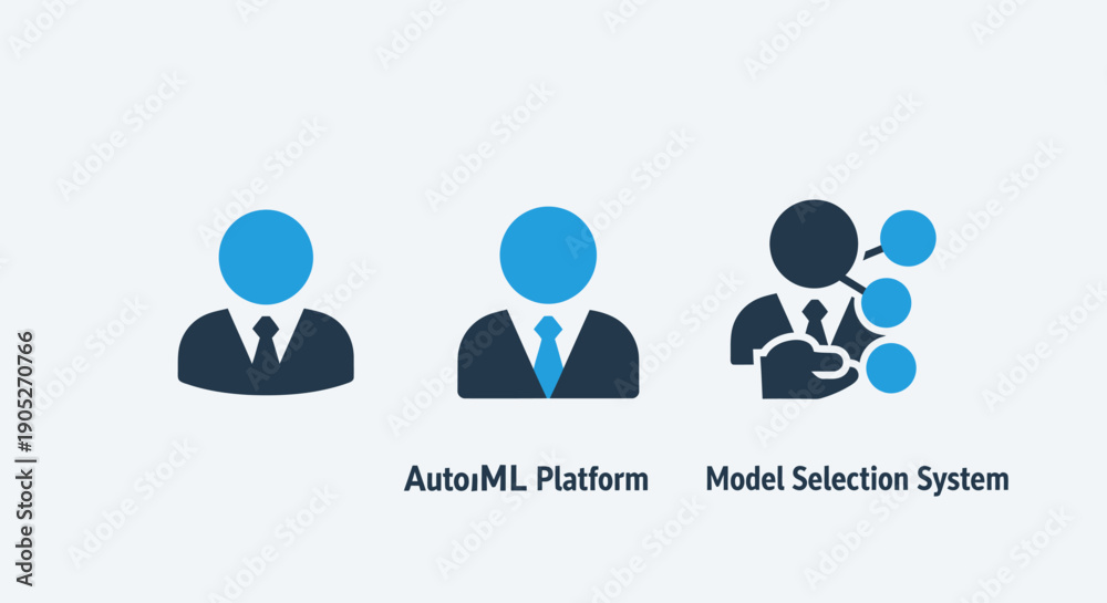 Machine Learning Icons: AutoML Platform, Model Selection System - AI ...