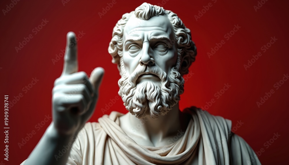 Photo Stock Marble statue of ancient Greek philosopher. Thinker with ...