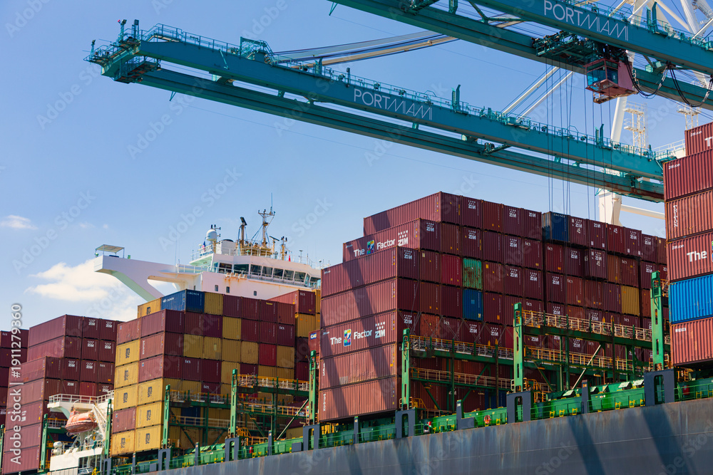 April 14, 2025. Zim Wilmington Singapore Cargo Container Ship Docked at ...