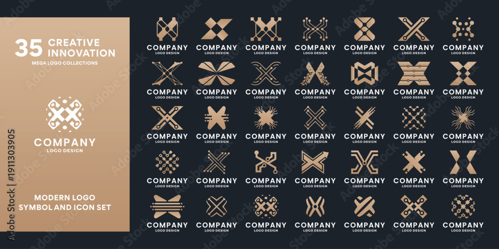 Vetor Collections of initial letter X logo design. do Stock | Adobe Stock