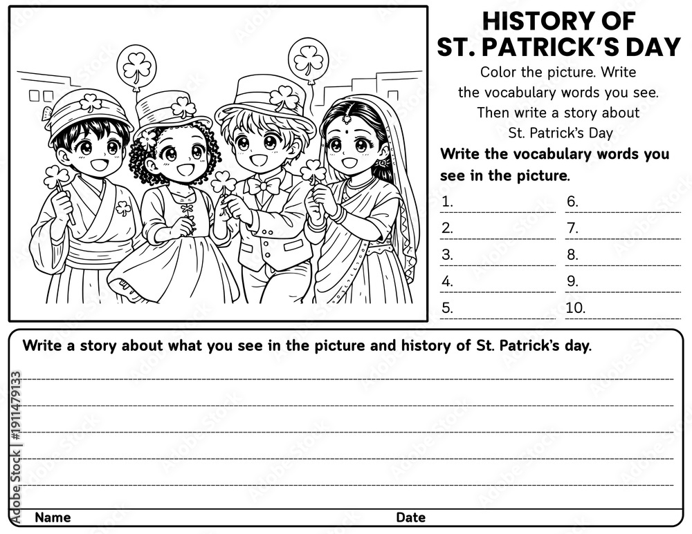 The History of St. Patrick’s Day writing prompt worksheets for grades 2 ...