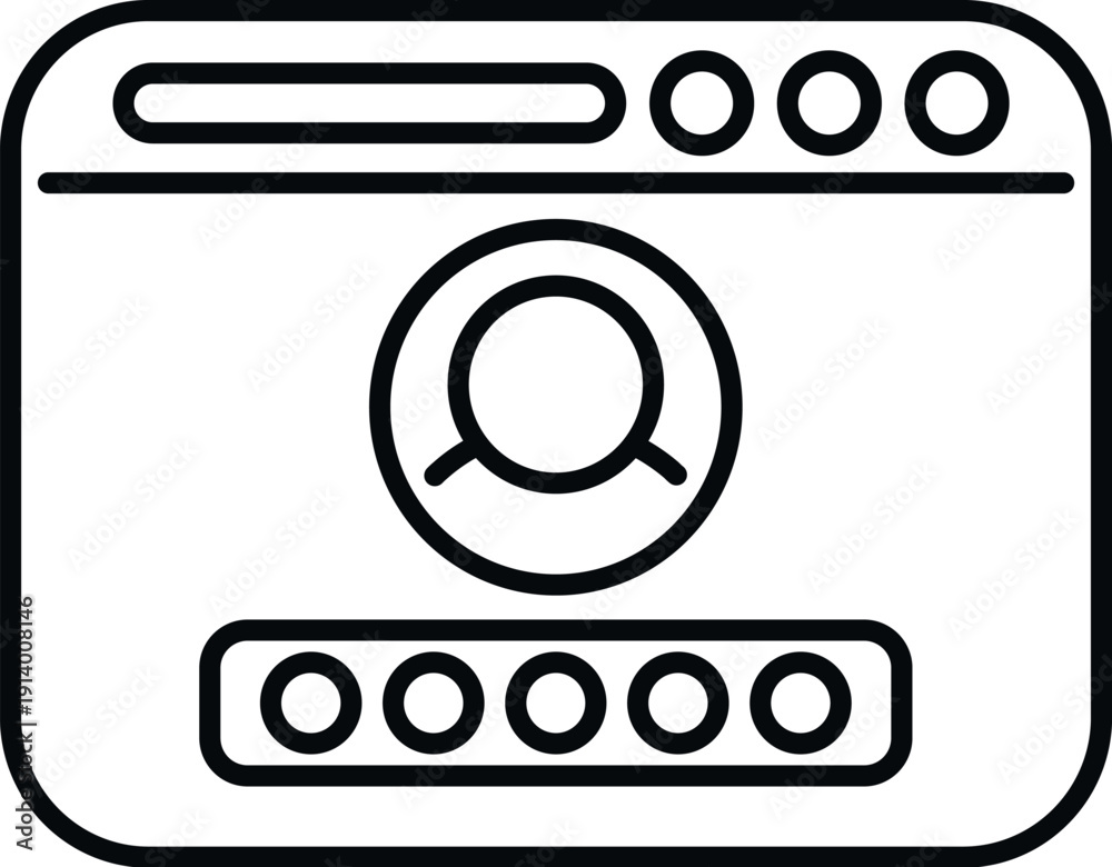 Stock-Vektorgrafik „Web browser window displaying a user profile icon ...
