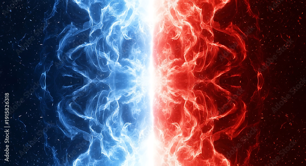 fire and ice abstract energy clashing dynamically illustrating powerful ...