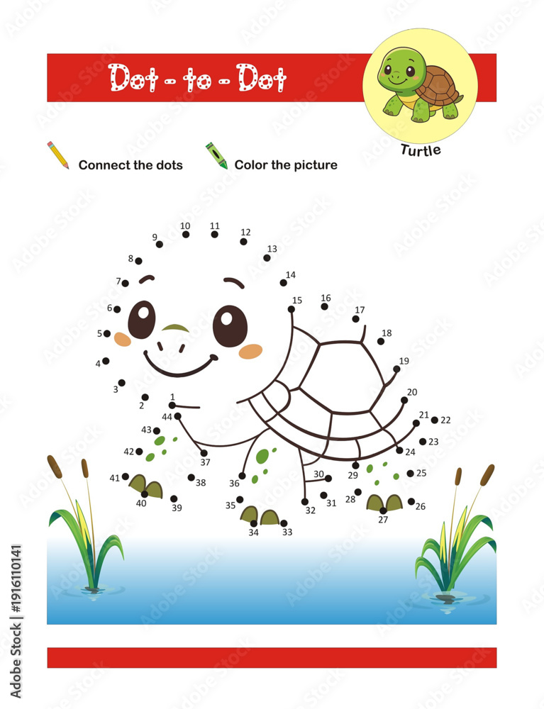 Image vectorielle Stock Dot to dot activity worksheet for preschool ...