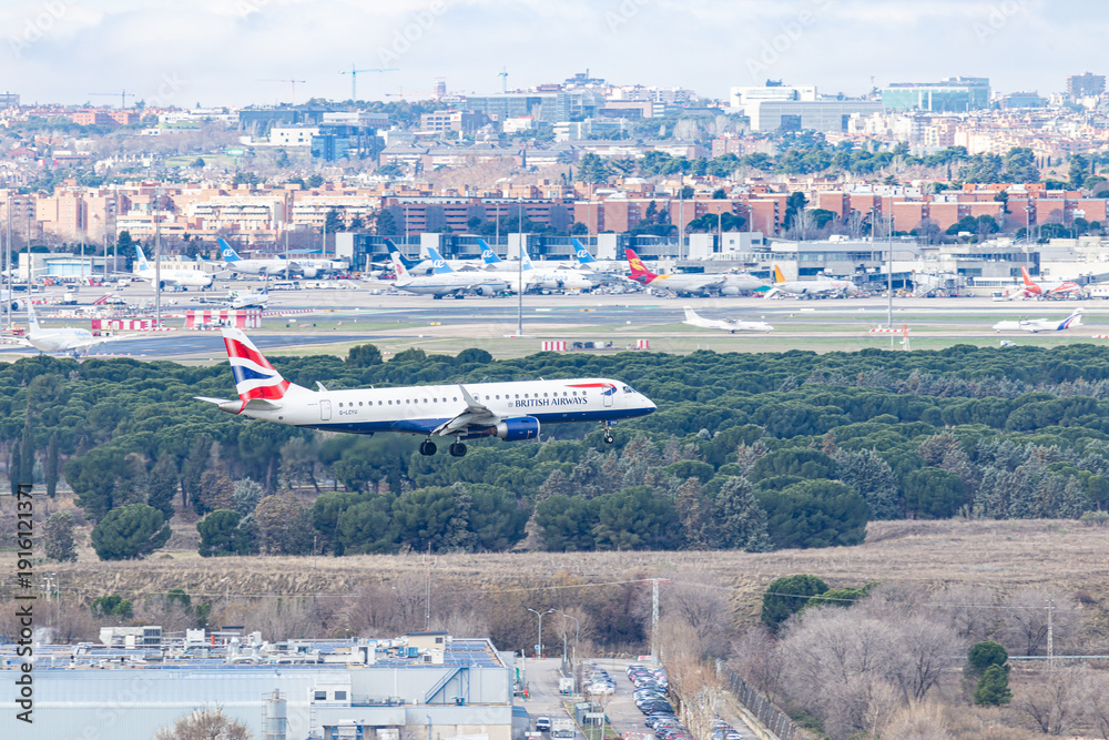 Madrid, Spain - February 09, 2026: An British Airways airplane from ...