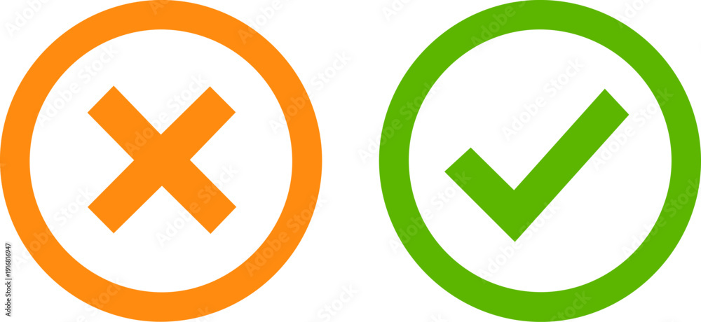 Vector de Stock Correct and incorrect symbols for approval and ...