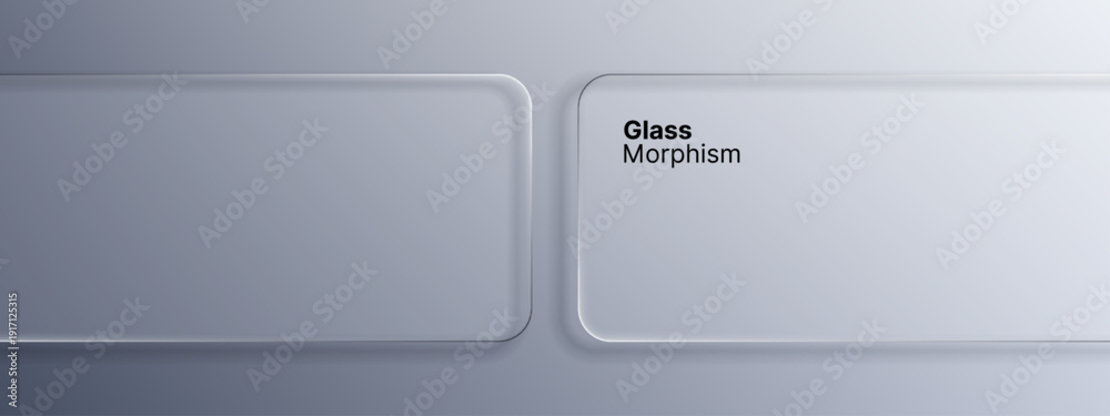 Frosted glass panels on gray background. Translucent glass effect ...