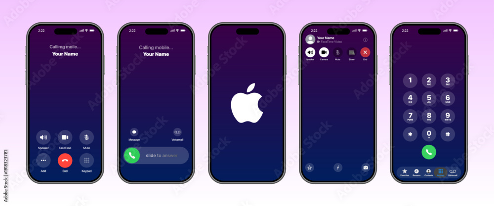 IPhone 17 Pro Max Call and Video Call Interface 2026, Incoming Call ...