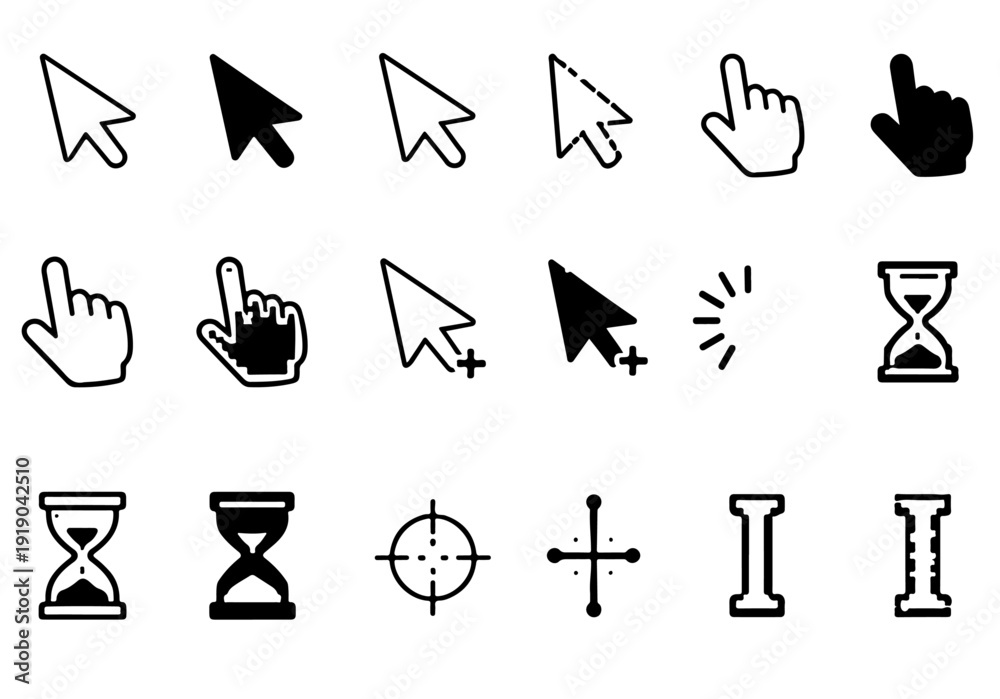 Image vectorielle Stock Computer mouse cursor and pointer icon ...