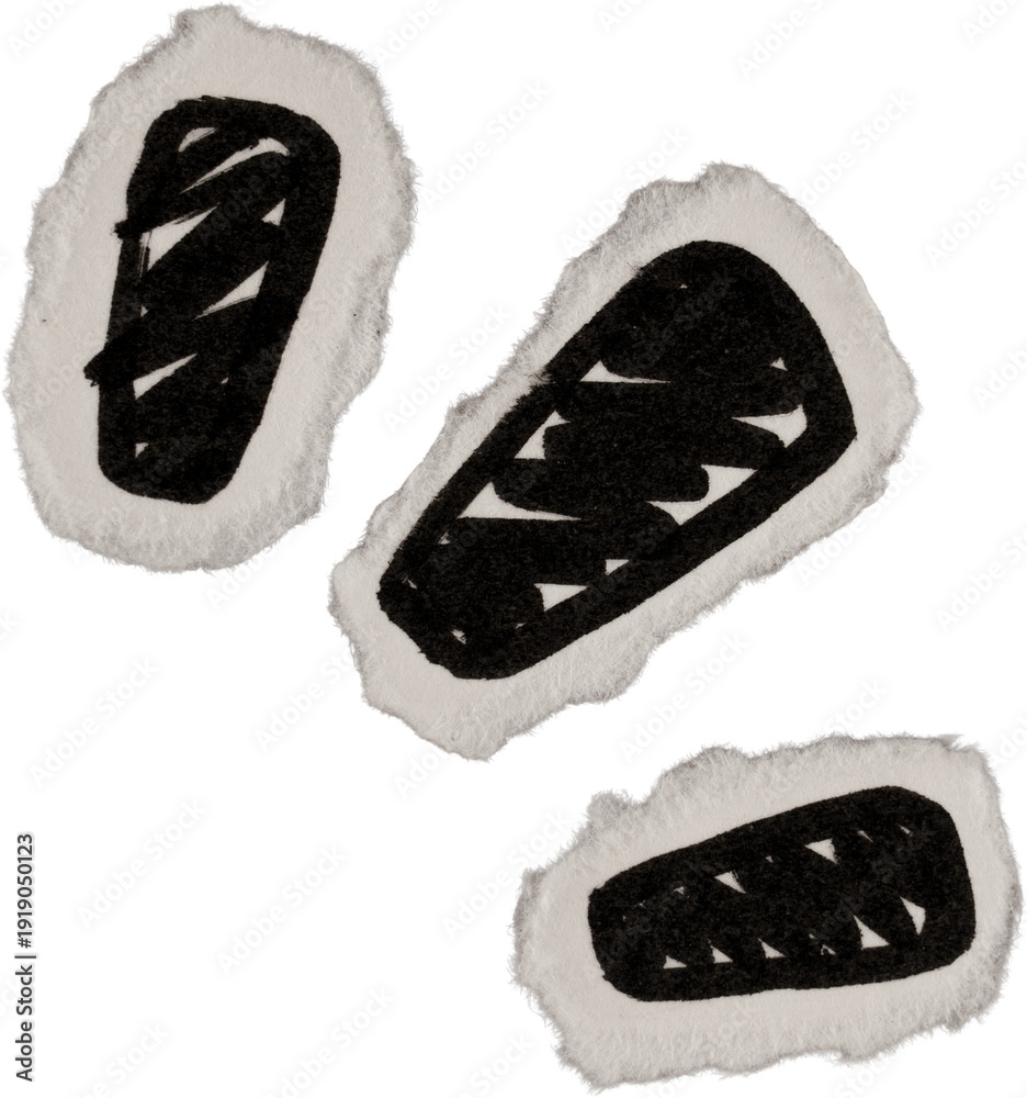 Foto de Stock Black And White Vintage Ripped Paper Exclamation Mark ...