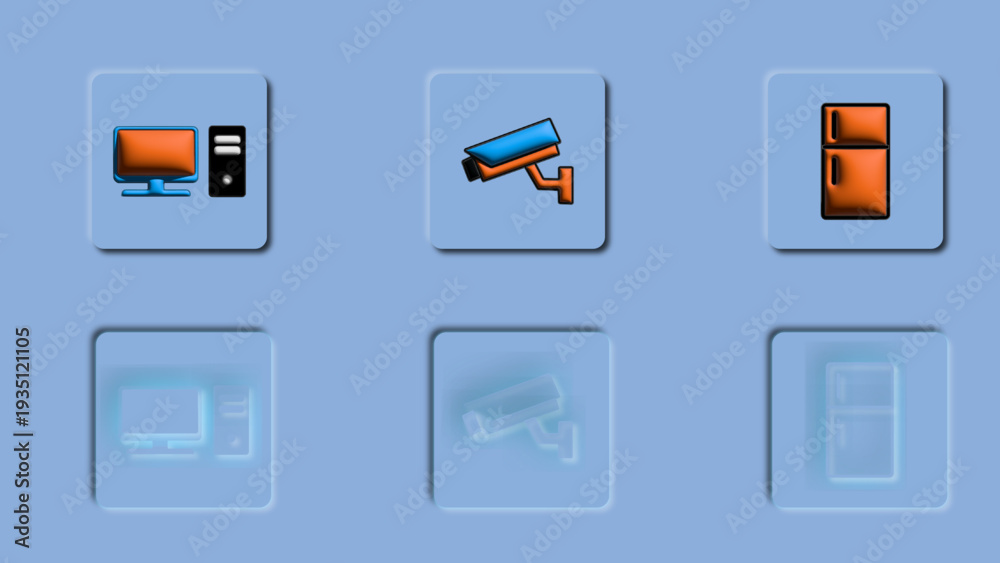 Stock-Vektorgrafik „Set of modern security icons including CCTV camera ...
