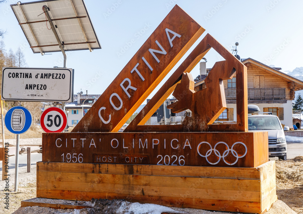 Photo Stock Cortina D Ampezzo, Italy - March 07, 2026: Cortina d ...