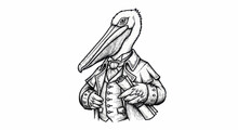 Vintage Dapper Pelican Free Stock Photo - Public Domain Pictures