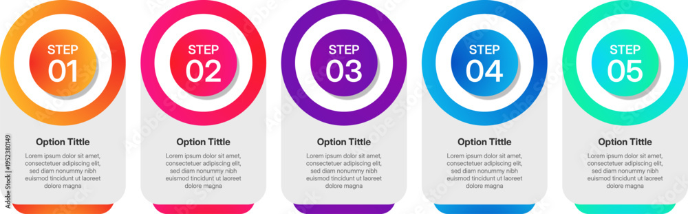 Step by Step Infographic Template Vector with Modern Process Flow ...
