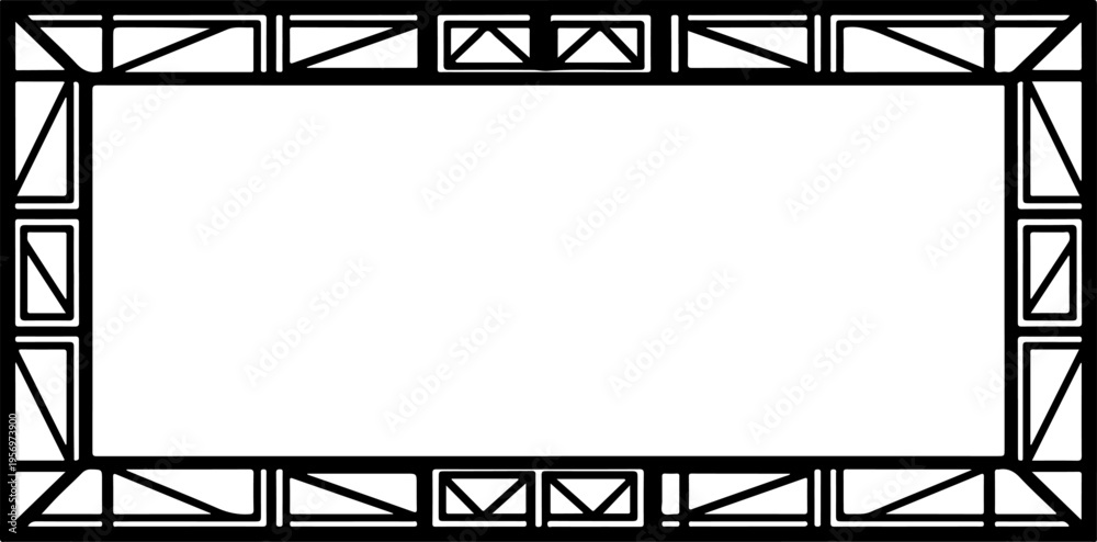 Geometric border frame vector illustration Stock Vector | Adobe Stock