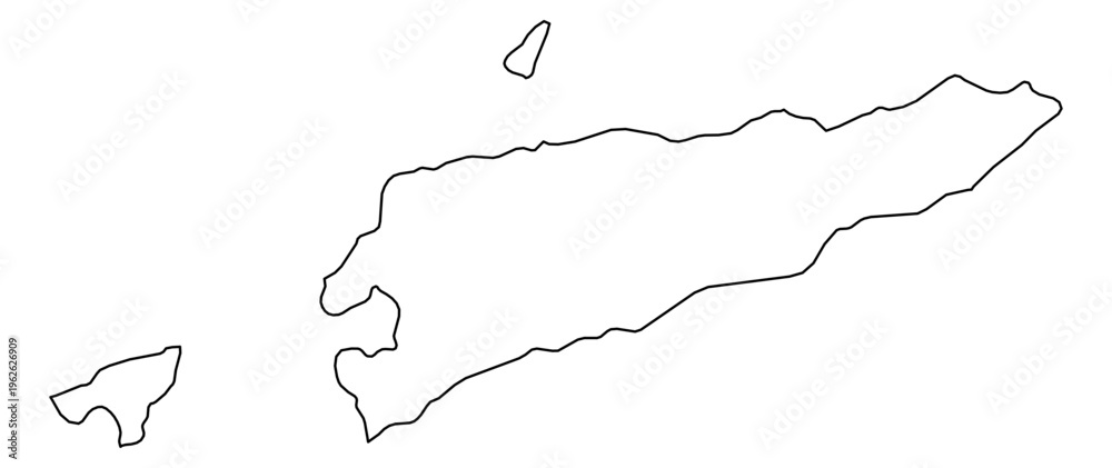 East Timor simple outline map vector graphic illustration geography ...