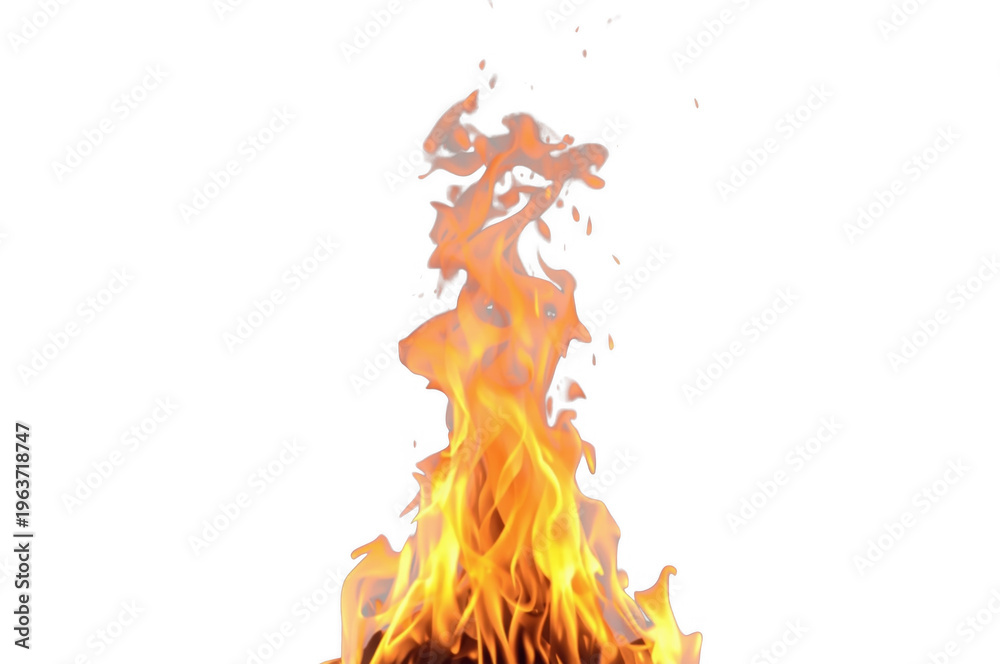 Stock-Foto „Realistic burning fire flames on transparent background ...