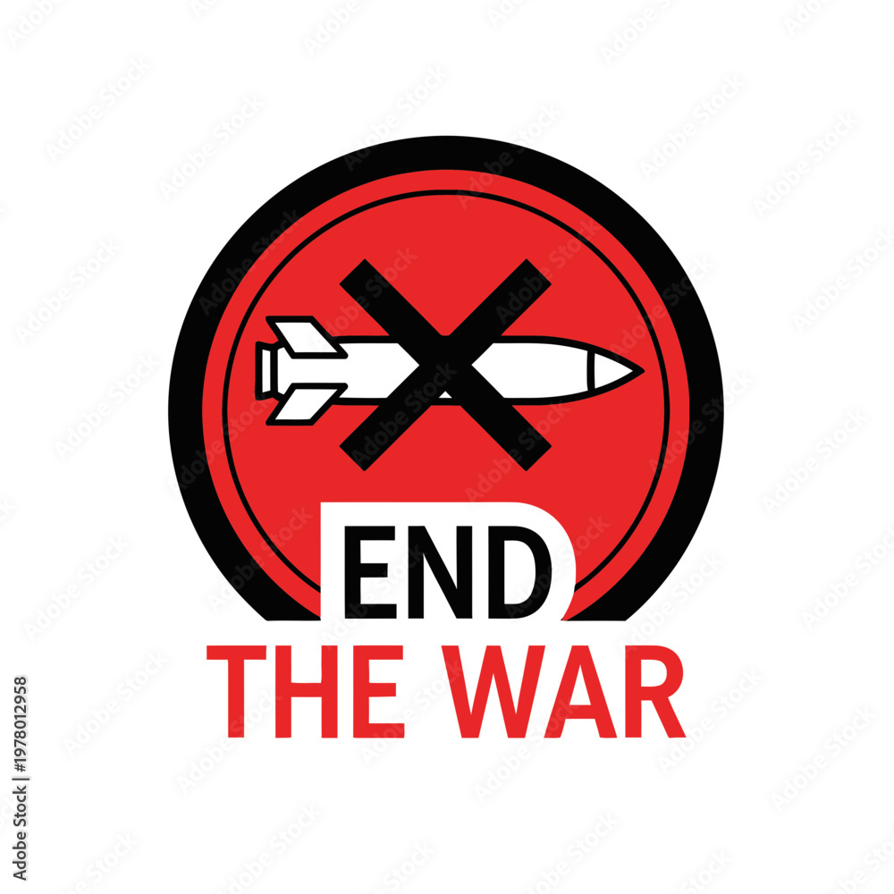 End the War Symbol with Missile and Cross Out - Peace and Anti-War ...