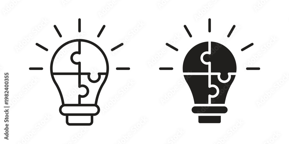 Problem solving icon set. line art vector icon for apps and websites ...