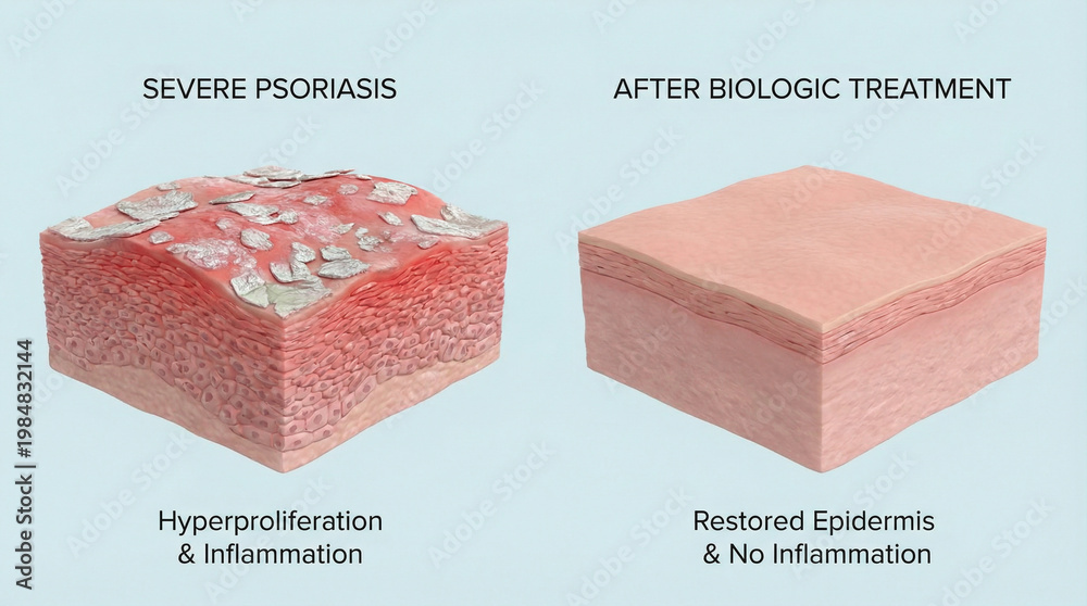 3D Medical Comparison of Severe Psoriasis Before and After Biologic ...
