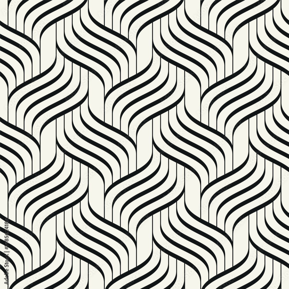 Seamless pattern with geometric waves. Endless stylish texture. Ripple ...