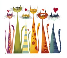 Whimsical Cartoon Cats Free Stock Photo - Public Domain Pictures
