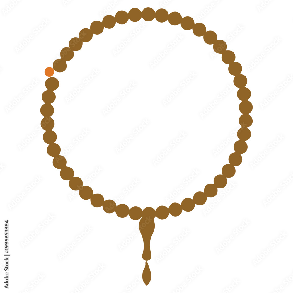 Islamic prayer beads tasbih in circular arrangement. Religious ...