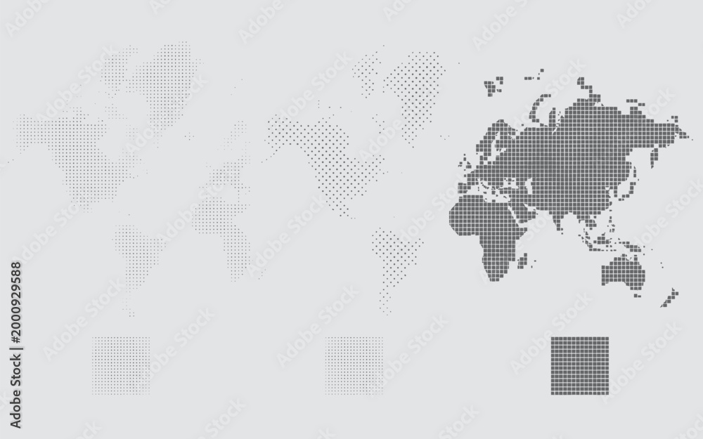 pixel art map of africa continent with countries and capitals in ...