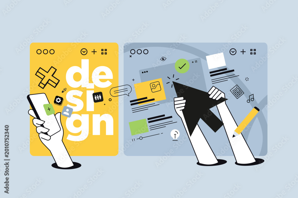 Creative business banners of web and app design. Vector illustrations ...