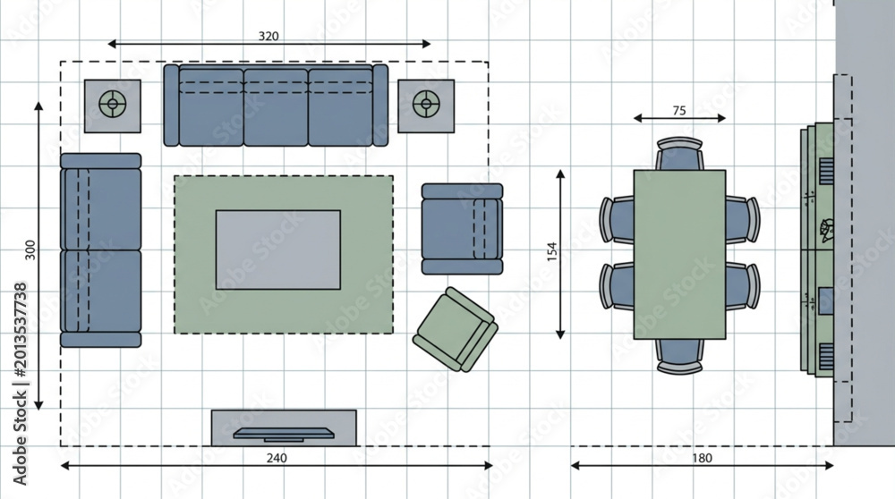 Stock-Vektorgrafik „Interior design floor plan layout for a modern ...