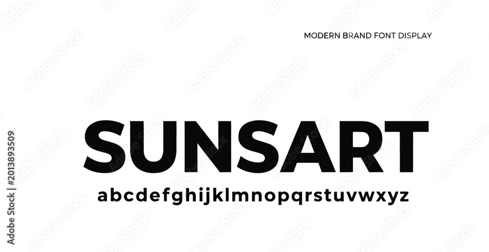 Modern sans-serif display font text sun sart alphabet letters の Stock ...