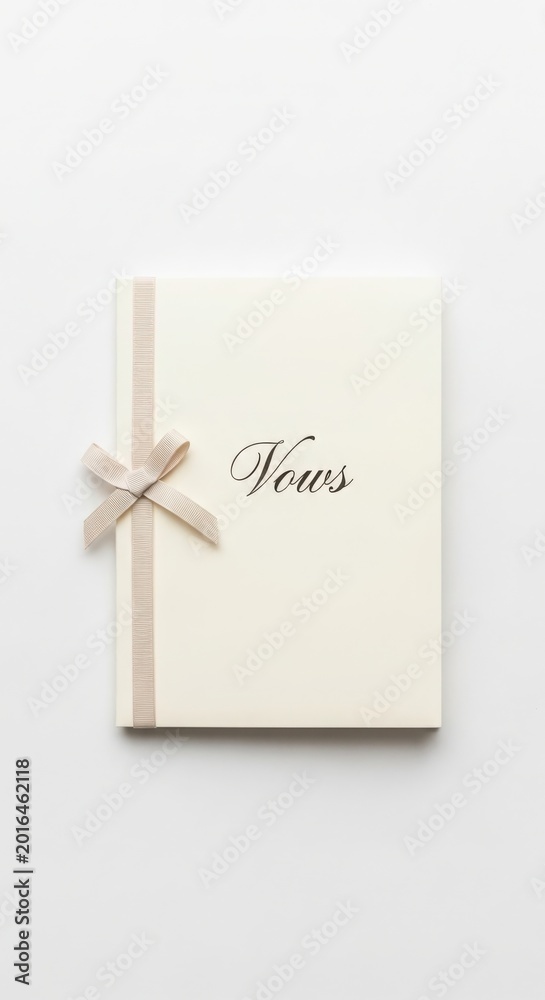 elegant wedding invitation card with a single white flower and vows ...