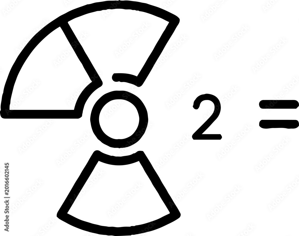 Radiation symbol with number and equals sign icon の Stock ベクター | Adobe ...